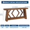 70.9 In All-Wood Console Table with Trapezoid Leg 2-Tier Extra Long ...
