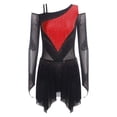 Doomiva Womens Figure Skating Dress Ballet Leotard Asymmetric Shoulder ...
