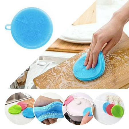 Silicone Sponge Dish Washing Kitchen Scrubber Food-Grade Dishes ...