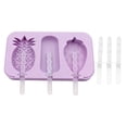3-Cavity Silicone Ice Maker with Lids, Pineapple & Strawberry Shaped ...
