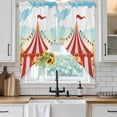 Cartoon Circus Swag Curtain Valance for Window 2 Panels Carnival Tent ...
