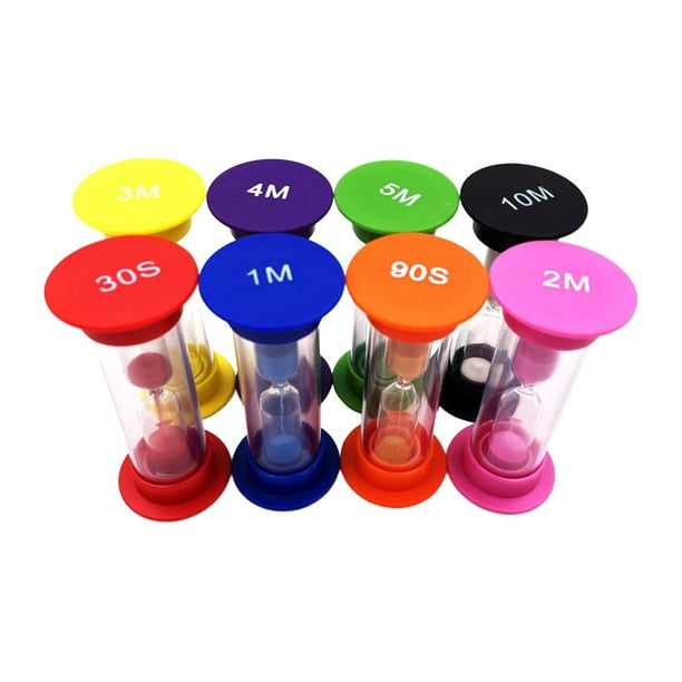 8 Pieces Decorative Sandglass Visual Sand Clock Timer Small Hourglass ...