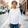 Byoo Big Boys Casual Long Sleeve Henley Shirt Solid Color Lightweight ...