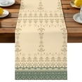 Abstract Floral Stem Dining Table Runner, Vintage Traditional Beige ...