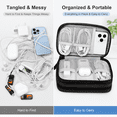 Travel Cable Organizer Pouch, Double-Layer Tech Pouch with 8 ...