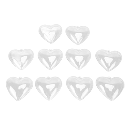 Transparent Heart Shaped Plastic Ball,5Pcs Clear Fillable Ball Fillable ...