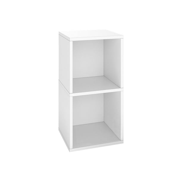 Way Basics Blox - Storage unit - cube - 2 shelves - zBoard - white ...