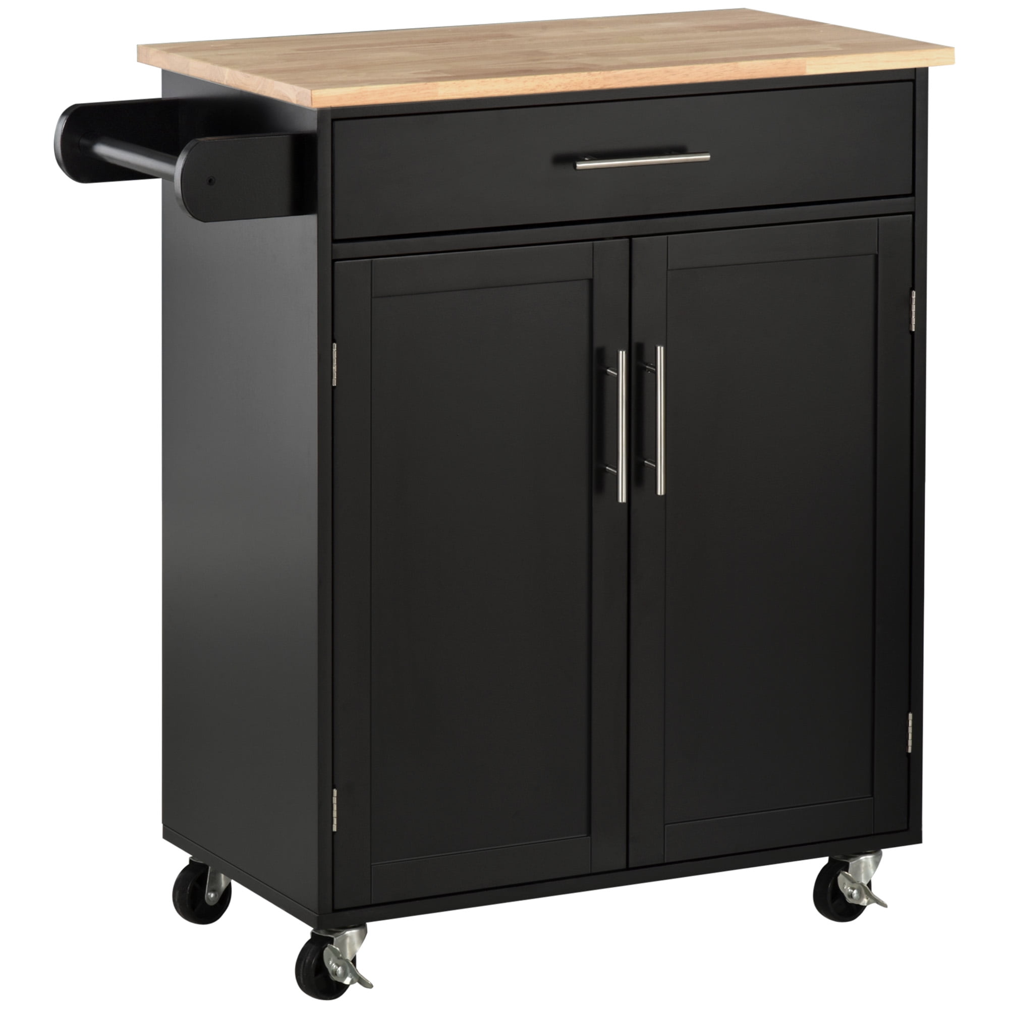 Click here for Homcom Kitchen Island Cart With Rubber Wood Top Ut... prices