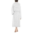 PAVILIA Women Hooded Plush Soft Robe | Fluffy Warm Fleece Sherpa Shaggy Bathrobe (L/XL, White ...
