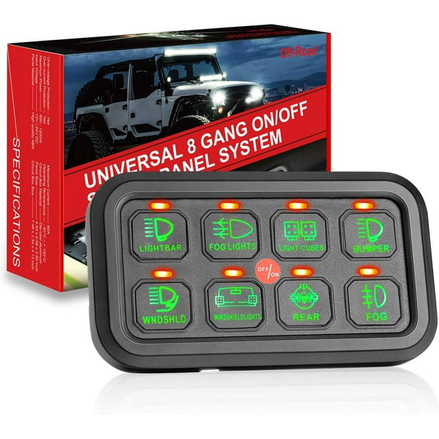 8 Gang Switch Panel OFFROADTOWN LED Work Light Bar Electronic Circuit ...