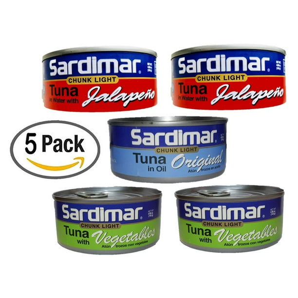 Atun Sardimar - 5 Tuna Assorted Variety Pack (2 Vegetable, 2 Jalapeno ...