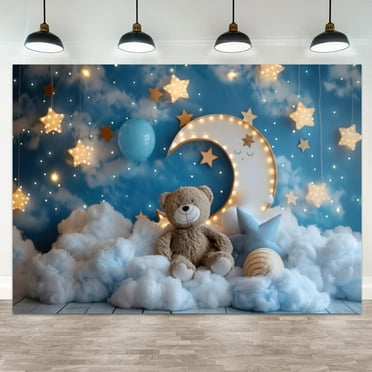 7 x 5 ft Blue Galaxy Starry Sky Stars Backdrop Night Sky Cloud Flash ...