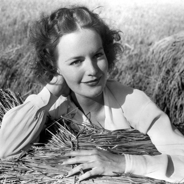 Dorothy Hart on a Long Sleeve Leaning on a Hay Photo Print - Item ...