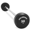 Philosophy Gym Rubber Fixed Barbell, 50 LB Pre-Loaded Weight Straight ...