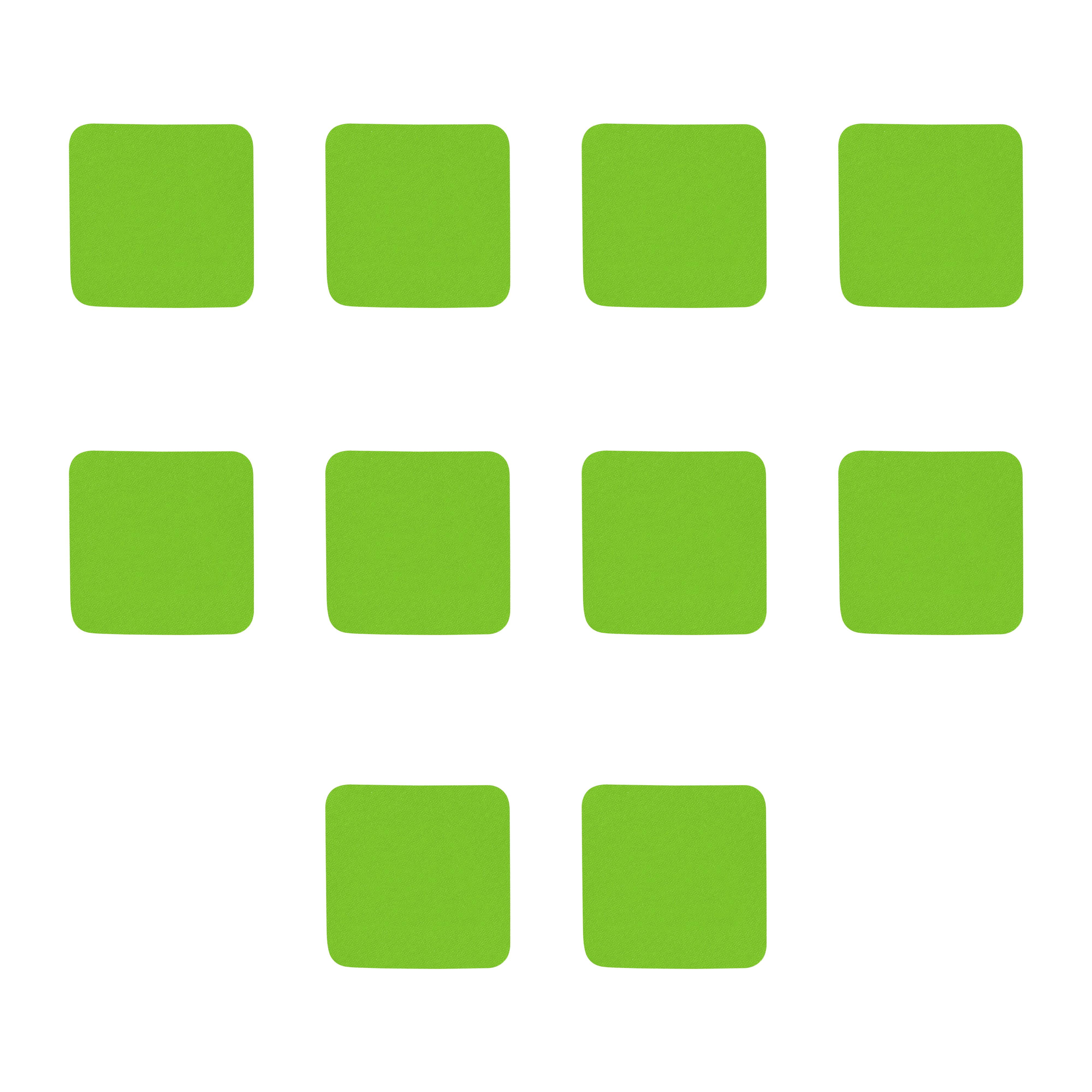 10 Squared Foam Coasters Pack, 4 inch - PU Foam, Foldable - Lime Green - Walmart.com