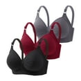 Comfortable Bras for Women 3 Pack Triple Hook Closure Seamless ...
