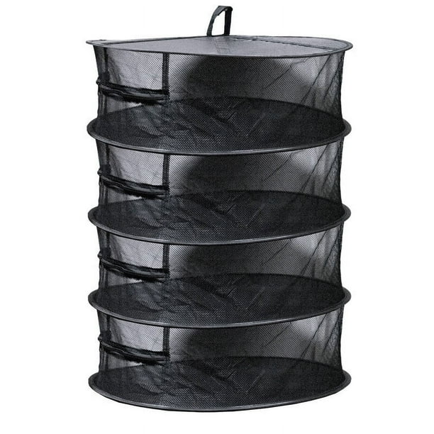 Amdohai 2ft 4 Layer Herb Collapsible Drying Rack W/Zipper Black Mesh ...