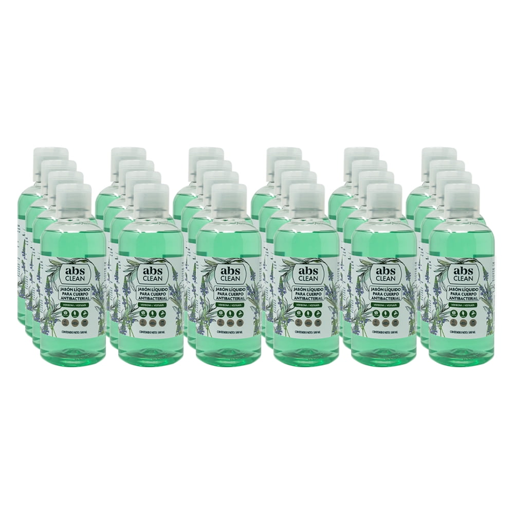 Jabón Líquido Corporal 500ml Abs Clean - Aroma Verbena - 24 Piezas Abs ...