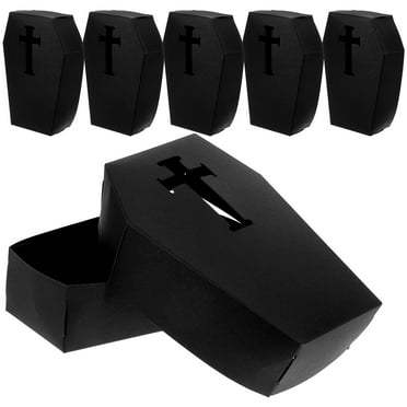 6 x 3 x 1.5 in. Coffin with Lid Halloween Treat Boxes, Black - Walmart.com