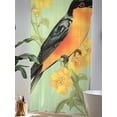 Bird Flower Sheer Curtains 96 Inch Long 1 Panel Yellow Flowers Retro ...