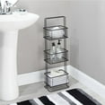 mDesign 3-Tier Slim Metal Wire Bathroom Storage Stand with Baskets ...