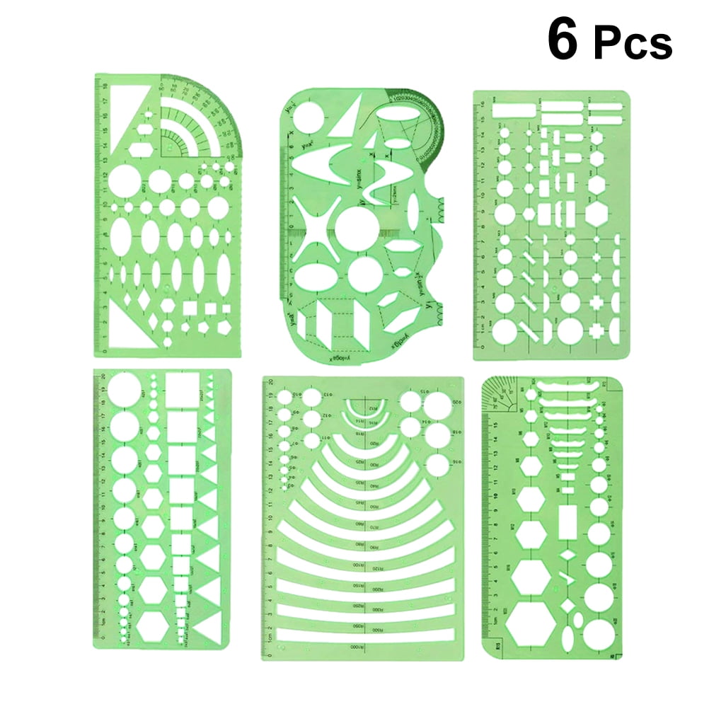 Buy TOYMYTOY Drawing Plastic Geometric Template Measuring Rulers ...