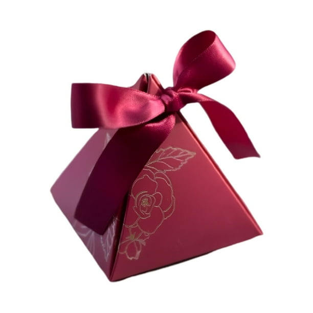 Box Triangular Pyramid Gift Wedding Party Candy Paper Baby Chocolate ...