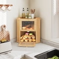 HOOBRO 2-Tier Corner Bamboo Bread Box with Shelf, Natural - Walmart.com