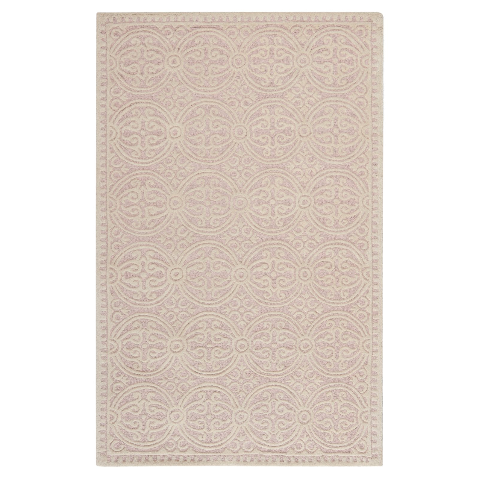 SAFAVIEH Cambridge Leslie Geometric Wool Area Rug, Light Pink/Ivory, 9 ...