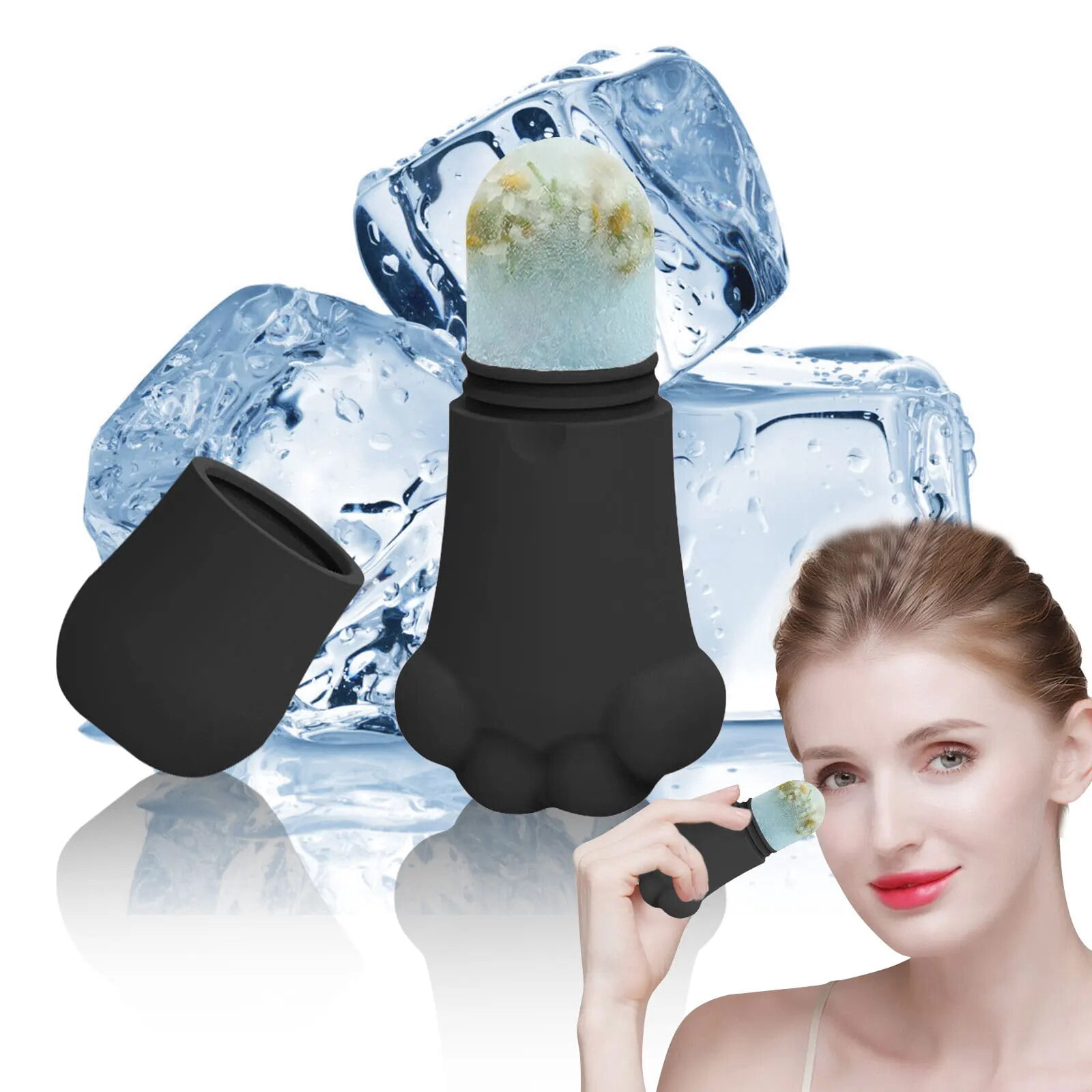 Rodillo de hielo para cara, ojos y cuello, molde de cubitos de hielo ...