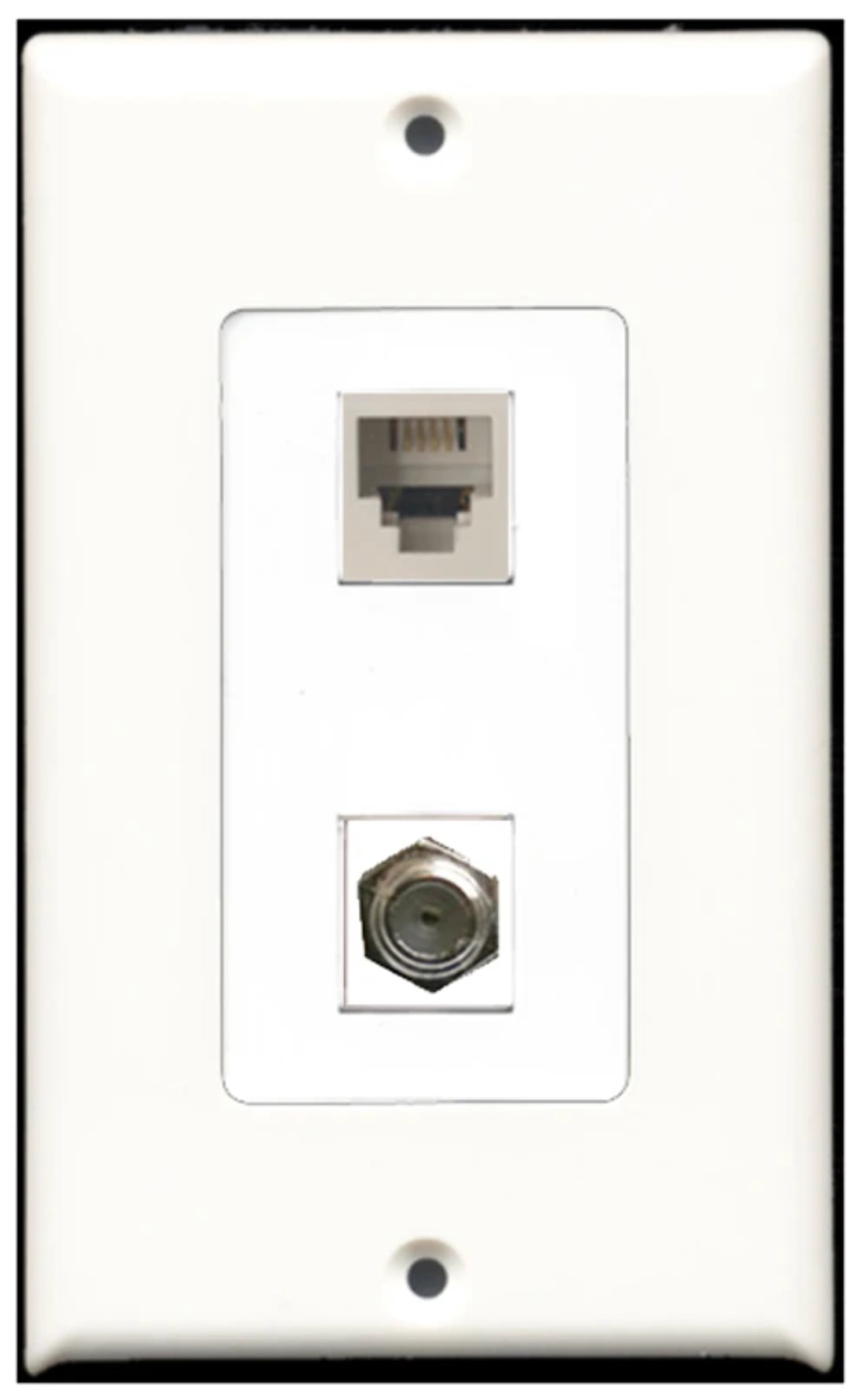 Ultra Spec Cables 1 Port Coax Phone Wall Plate w/Female/Female Jacks ...