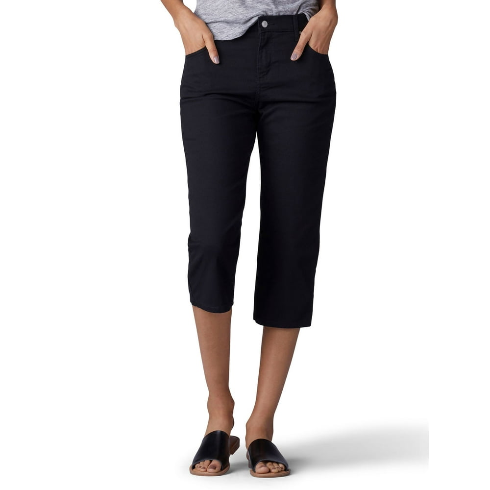 Lee - Lee Women's Relaxed Fit Legacy Capri - Black, Black, 18 - Walmart ...