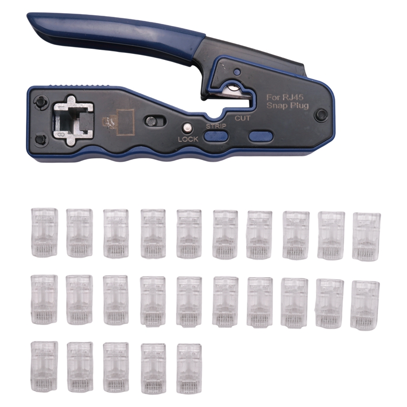 Ethernet RJ45 Pass Through Crimping Tool Bundle - Walmart.com