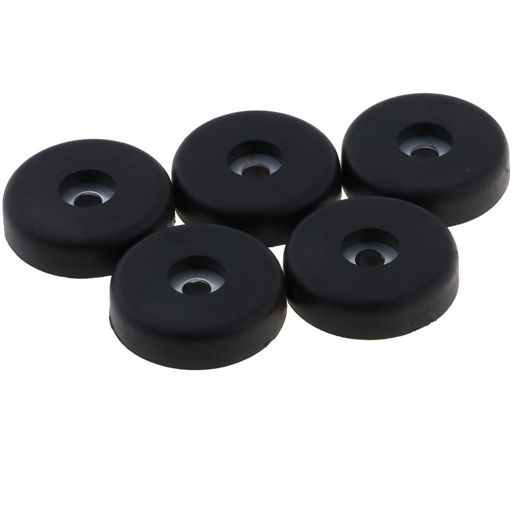 5 Pack Round Rubber Feet Bumpers Pads with Matching Screws with Built ...