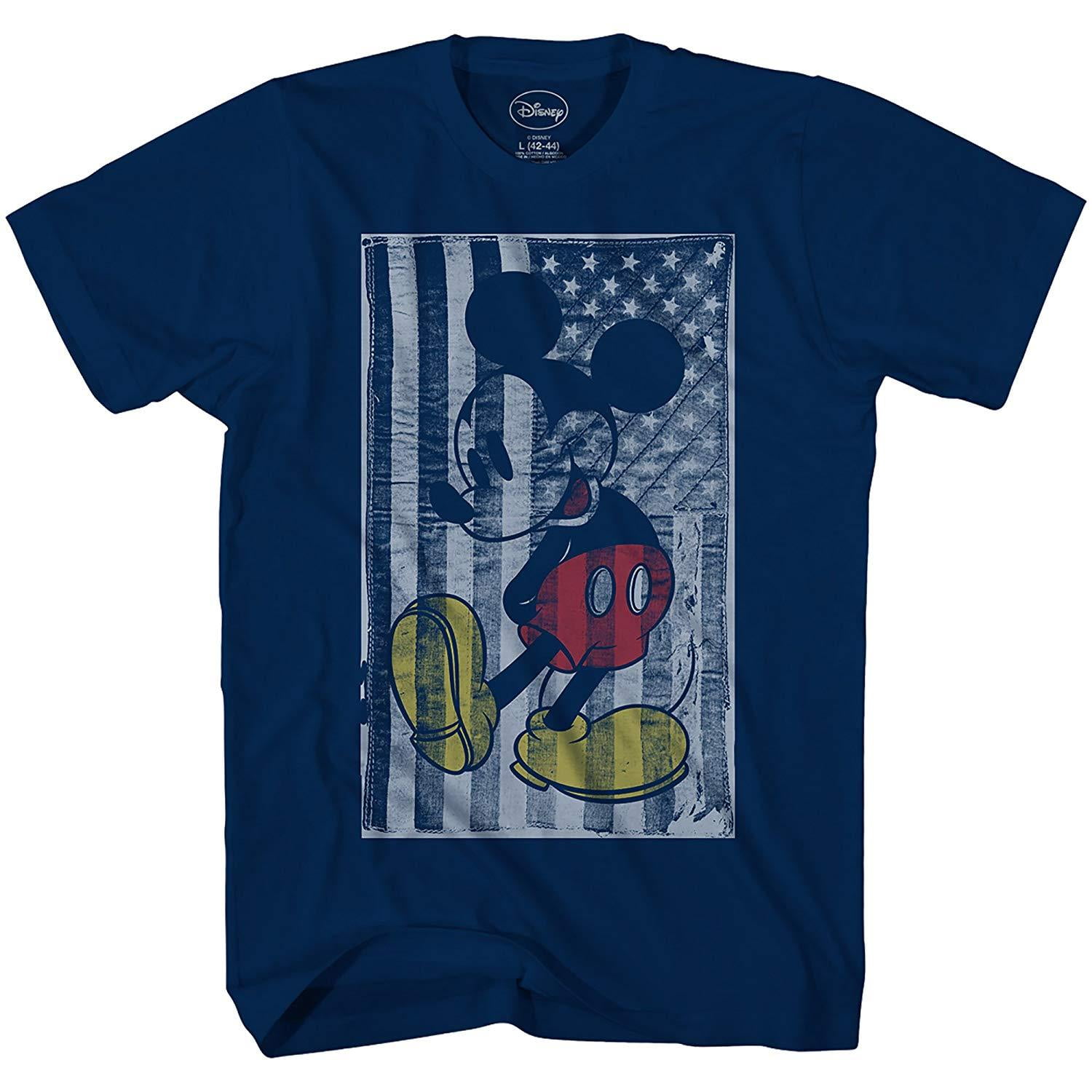 Disney Mickey Mouse American Flag Disneyland Disney World Tee Funny