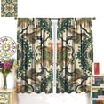 Boho Floral Blackout Curtains, Colorful Mandala Flower Bohemian Ethnic ...