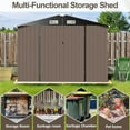 Aoxun 8.5' x 5.6' Outdoor Storage Shed with Base Frame, Metal Garden ...