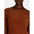 Time and Tru Women's and Women’s Plus Chenille Crewneck Sweater ...