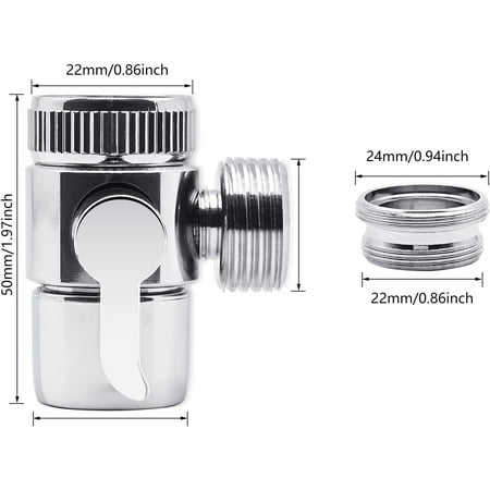 3 Way Diverter Valve, Copper Shower Adapter Diverter Diverter Valve ...