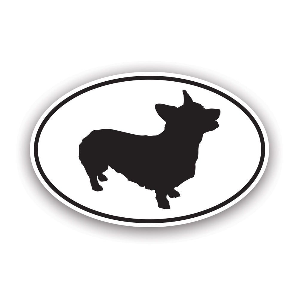 Pembroke Welsh Corgi Euro Oval Sticker Decal - Self Adhesive Vinyl ...