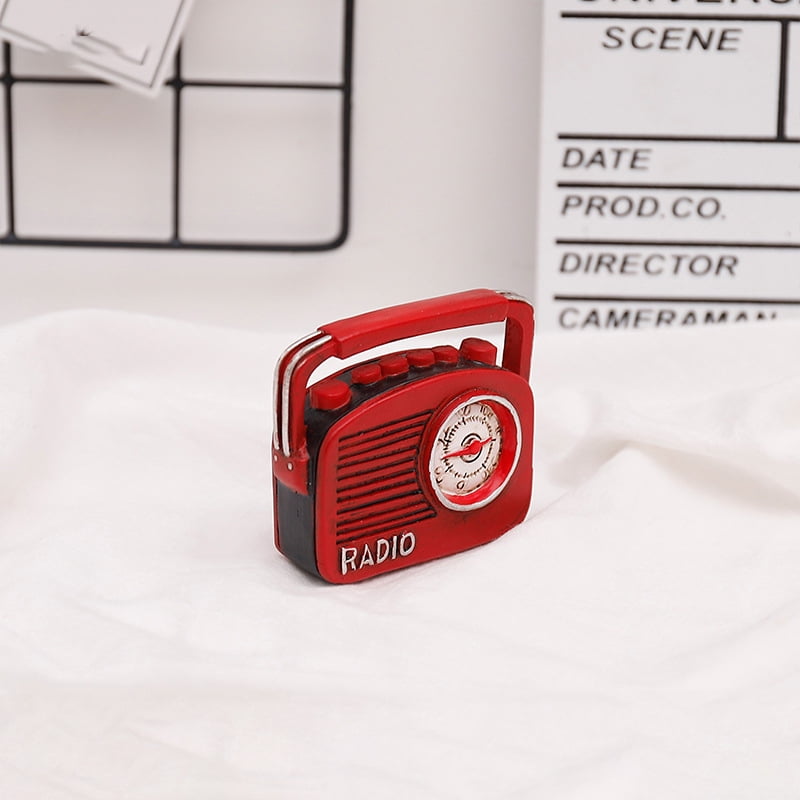 KYAIGUO 2.72x0.87x2.72inch Mini Radio, Vintage Minimalist Decorative ...