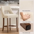ChenyueFurn Set of 2 Upholstered Counter Height Bar Stools, Wooden Legs ...