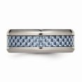 Titanium Polished Blue Carbon Fiber Inlay Ring - Walmart.com
