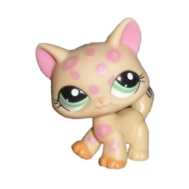 Pink White Sparkle Glitter Short Hair Cat Littlest Pet Shop LPS 2291 ...