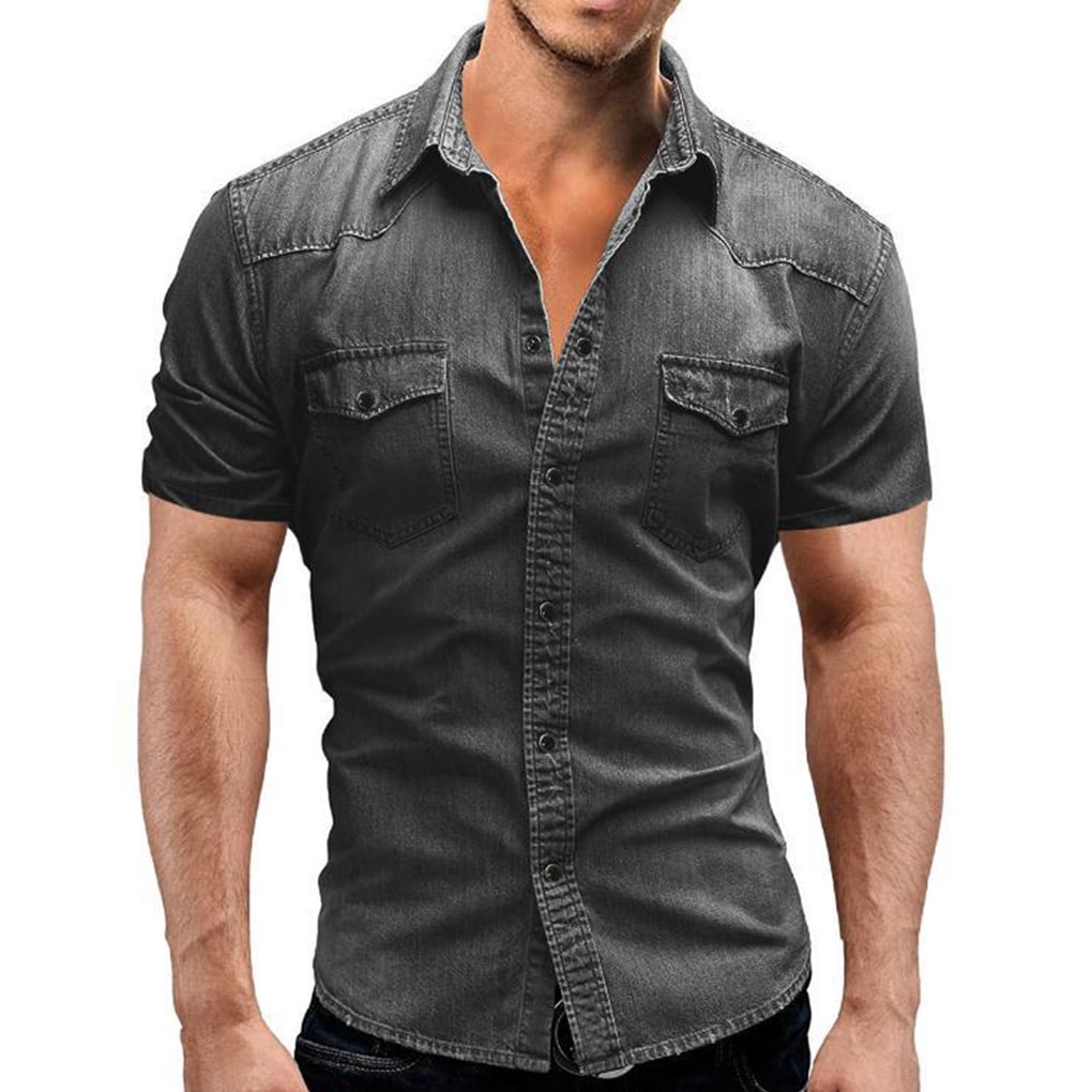 Click here for Wweixi Men Summer Denim Shirt Soft Slim Slight Ela... prices
