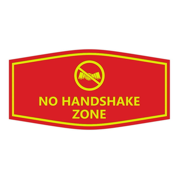 Fancy No Handshake Zone Sign (Red/Yellow) - Small - Walmart.com