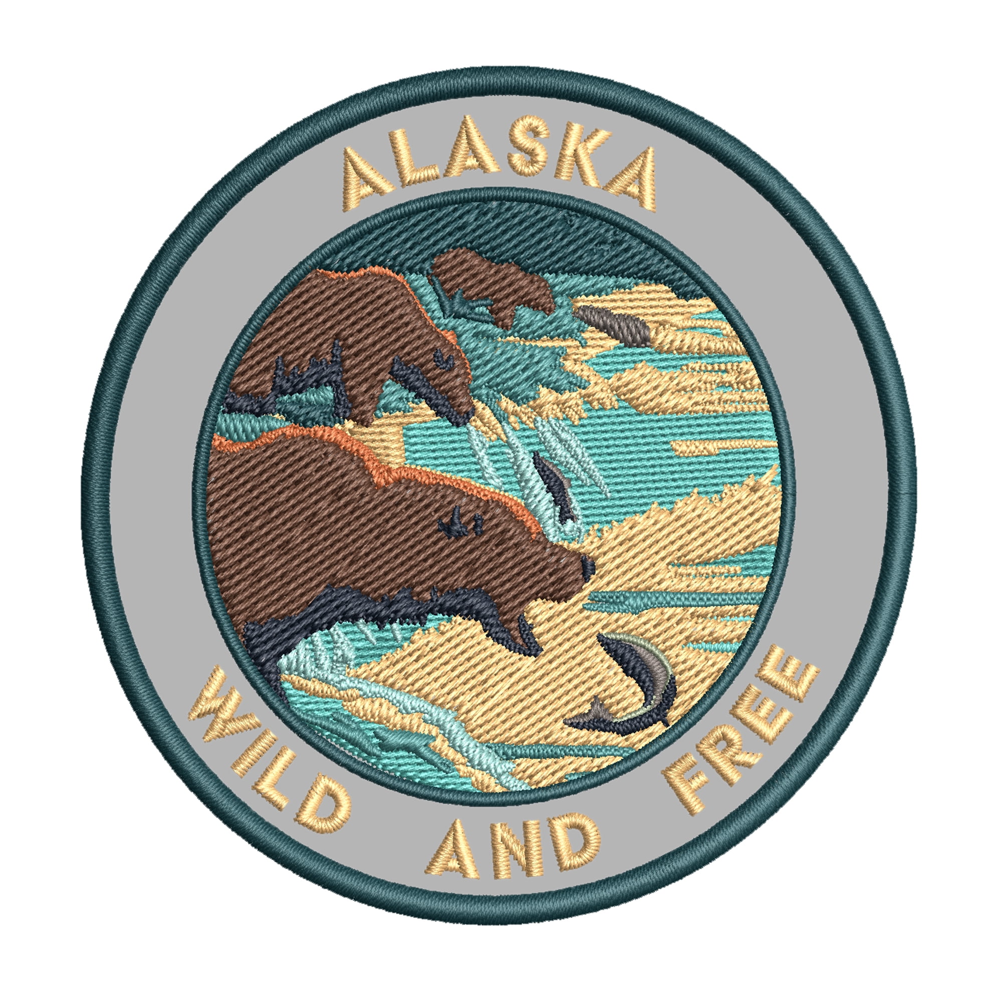 Wild And Free! Alaska 3.5 Inch Iron Or Sew On Embroidered Fabric Badge ...