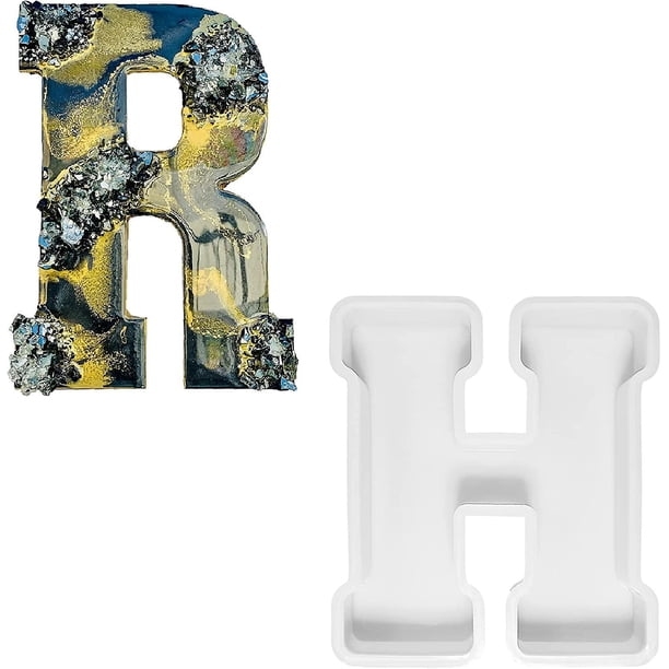 Molde del alfabeto 3d para resina, molde de silicona con letra H de 4 ...