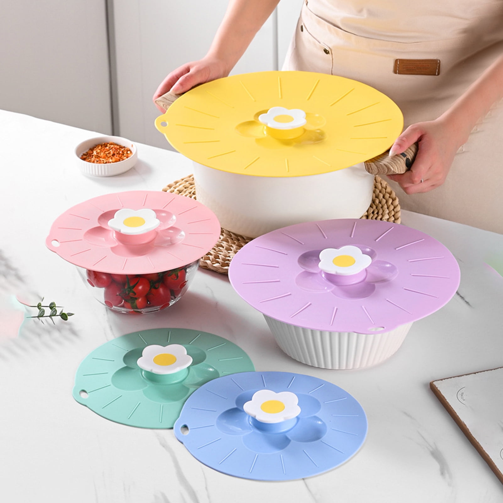 Flexible Anti Spill Cover - Flower Design, Anti-deformed, Hanging ...
