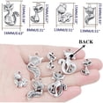 50pcs Antique Silver Fox Kitty Pendant Charms Tibetan Alloy Cute Cat ...